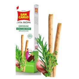 San Carlo - Garlic and Herbs Grissini - Breadstick - (125 gr- 4.4 oz ...